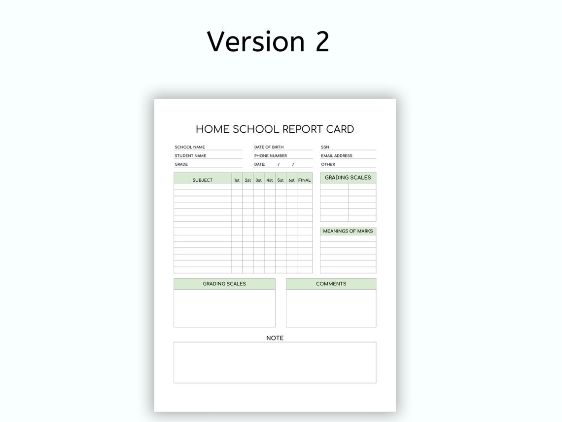Homeschool Report Card Printable, Homeschool Planner 2024-2025, School ...