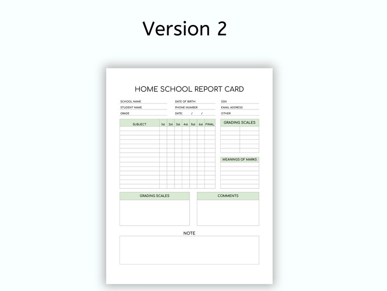 Homeschool Report Card Printable, Homeschool Planner 2024-2025, School ...