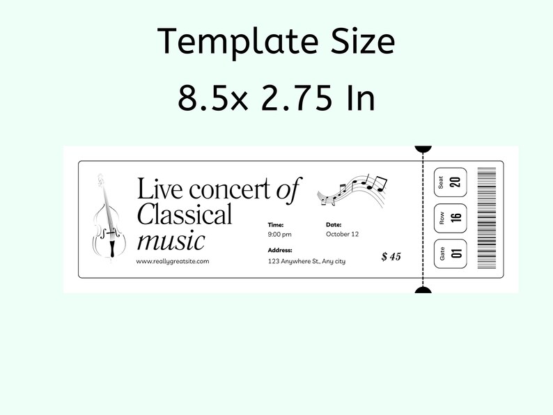 Editable Concert Ticket Canva Template, DIY Concert Ticket, Printable ...