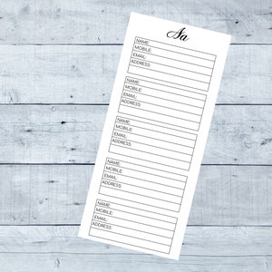 Refillable Address Book Google Sheet, Address Book Printable, Contacts ...