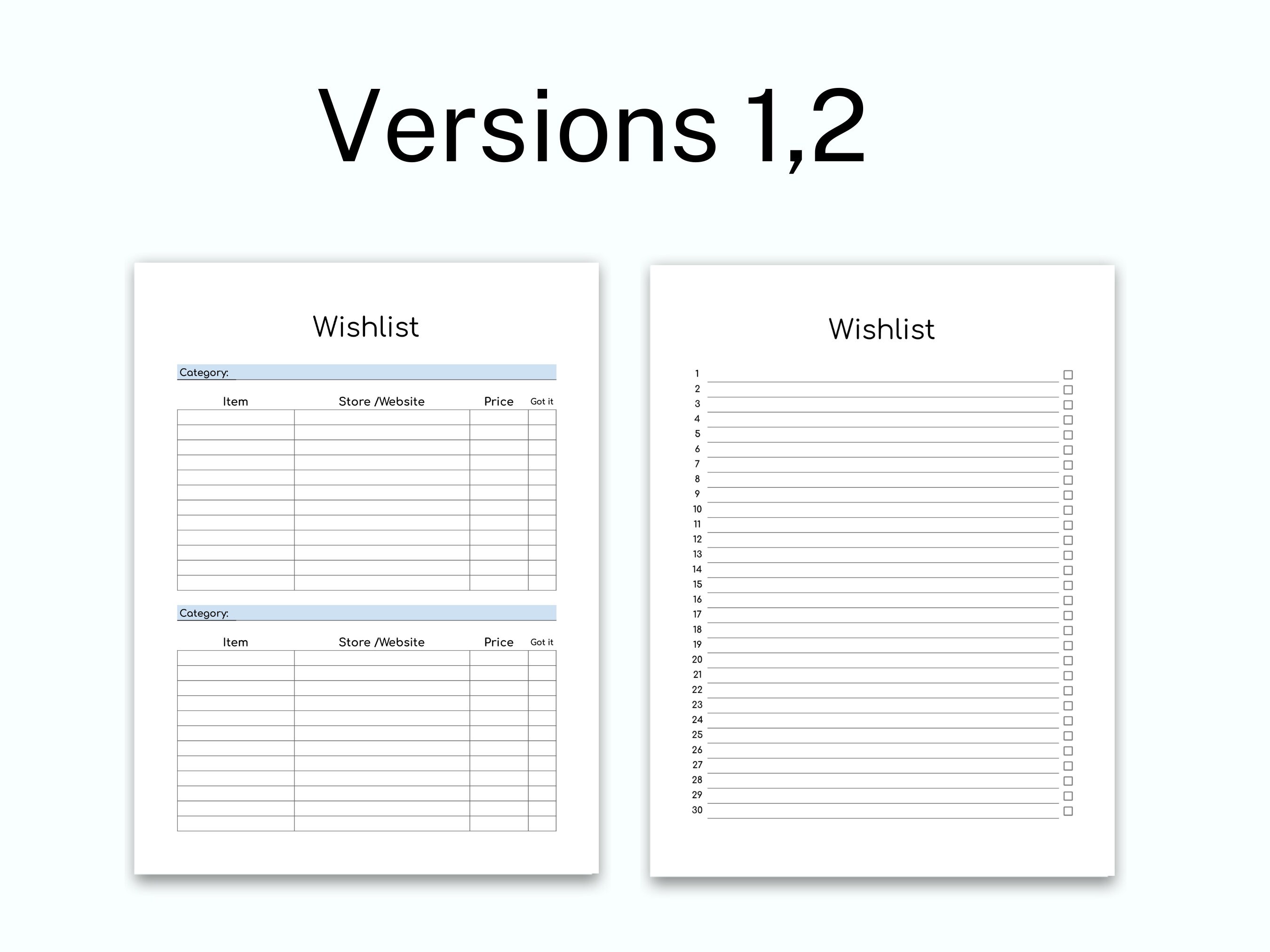 Wishlist Tracker Printable: Holiday & Birthday Shopping List (PDF) - Etsy
