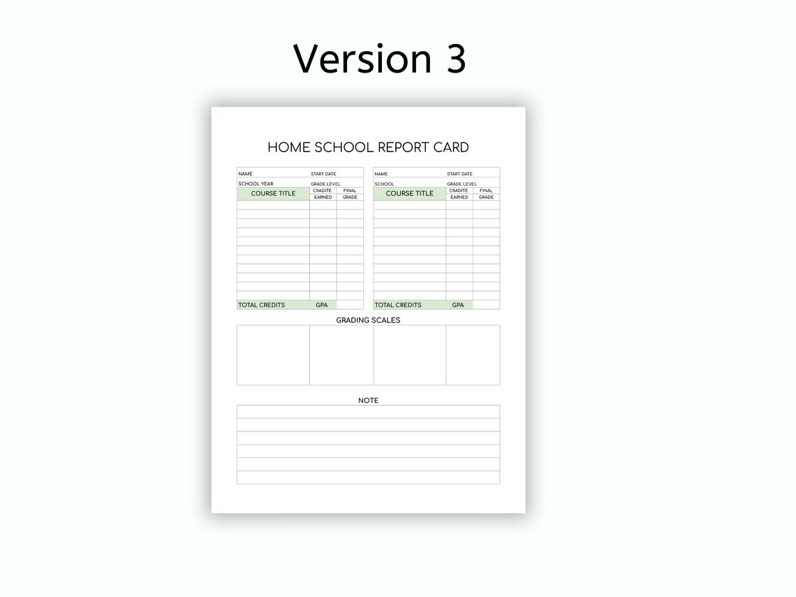 Homeschool Report Card Printable, Homeschool Planner 2024-2025, School ...