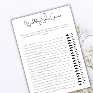 Shoe Game Template, Bridal Shower Shoe Games, Couples Shower Games ...