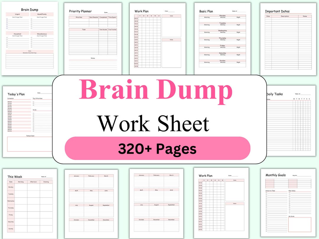 Editable ADHD Brain Dump Template, ADHD Daily Planner, Productivity ...