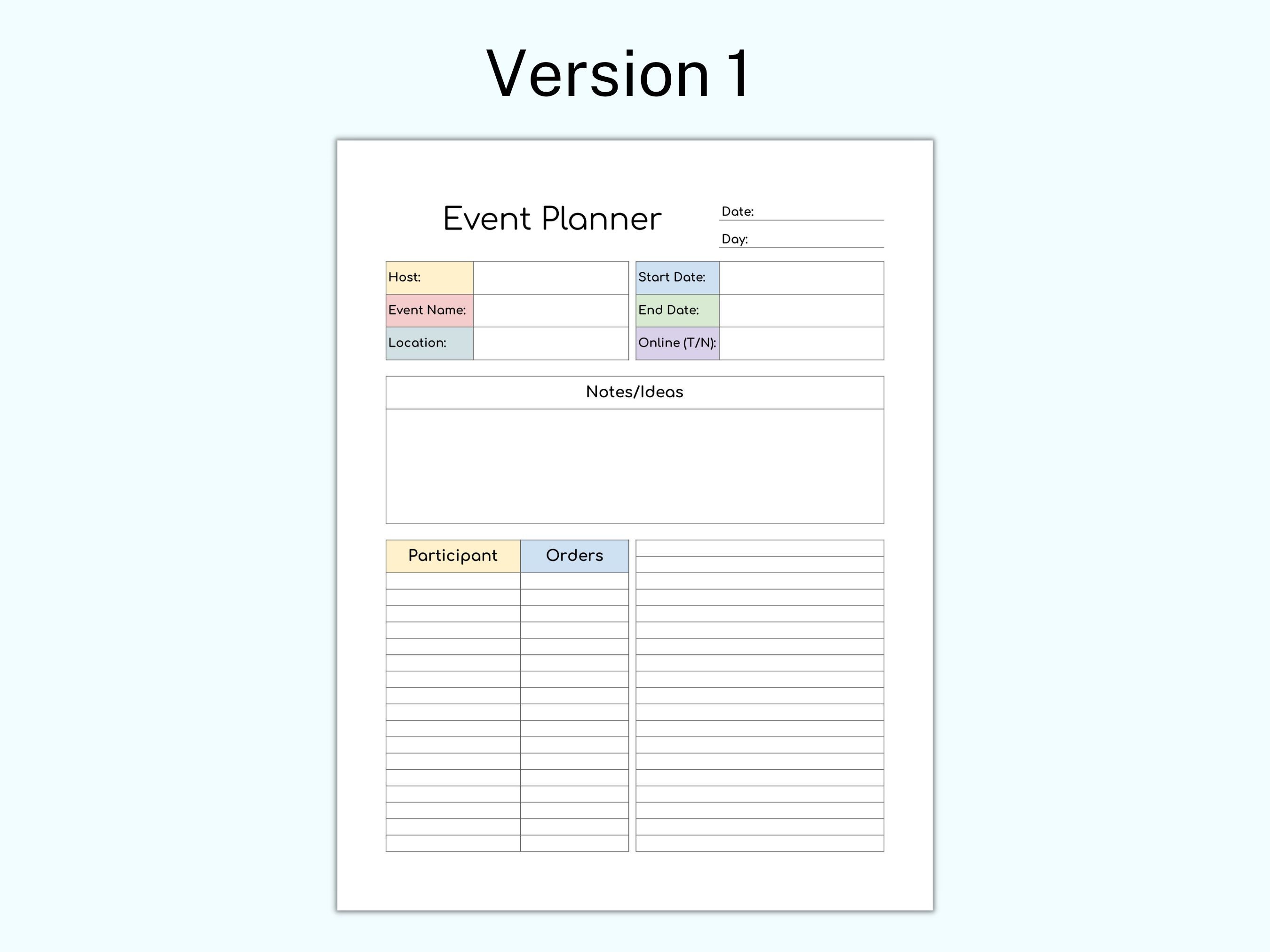 Event Planner Template Printable, Party Event Planning, Wedding ...