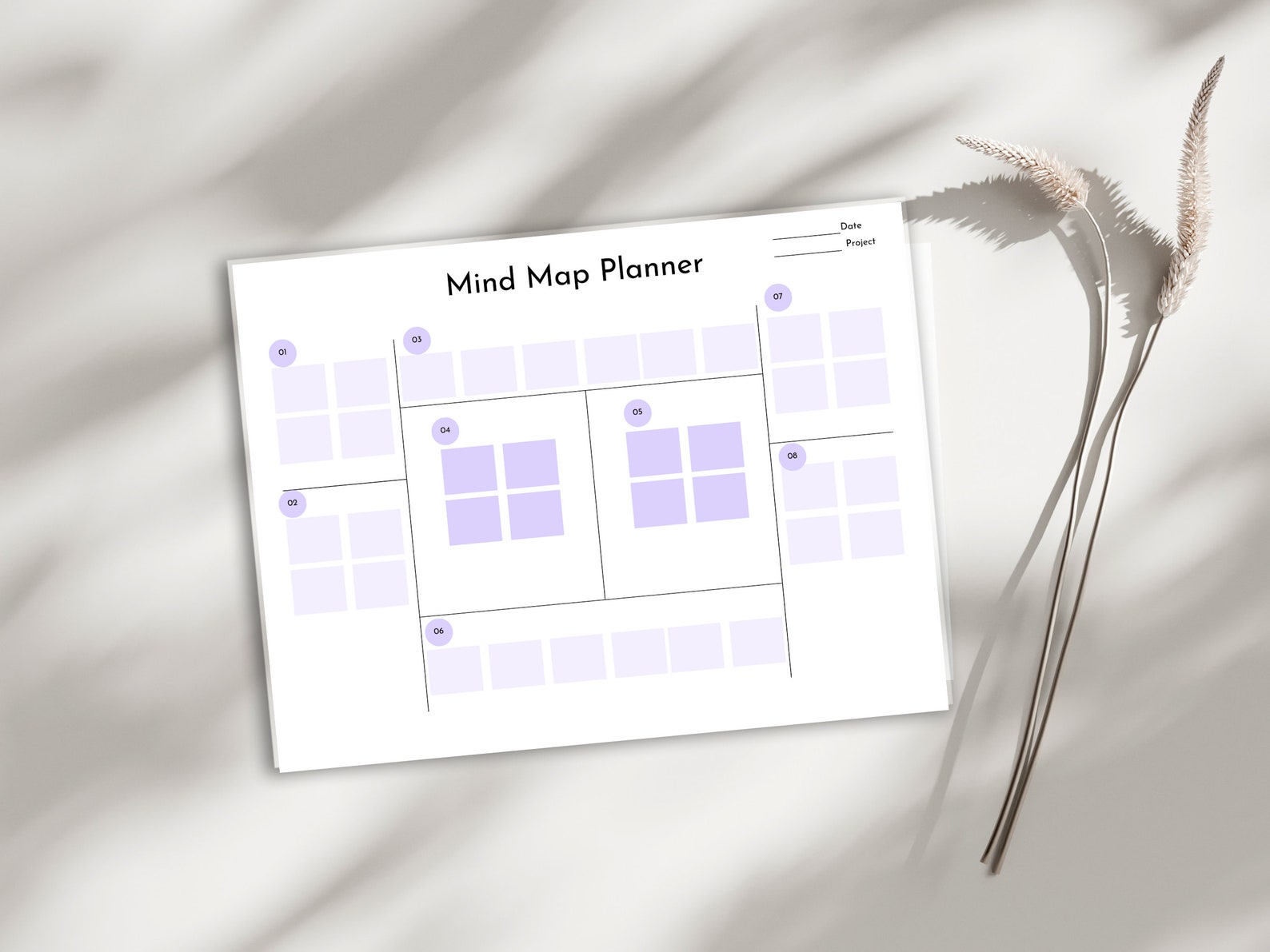 Mind Map Blank Template, Brain Dump Printable, Idea Map, Concept Map ...