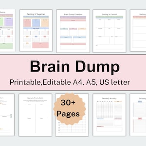 Editable to Do Brain Dump Planner, ADHD Daily Weekly Goals Planner, To ...