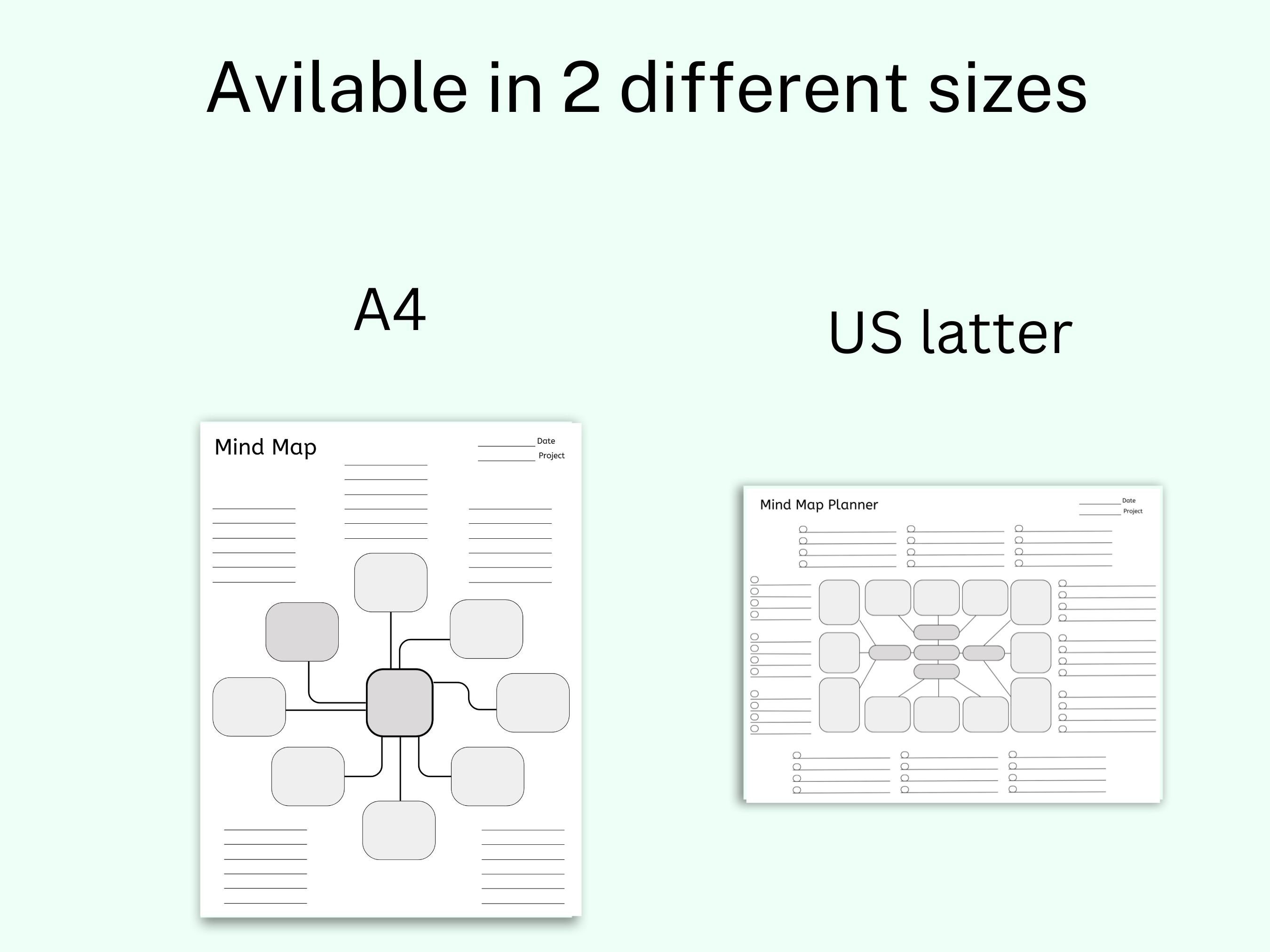Mind Map Template, Concept Map Planner, Idea Map, Brain Dump Printable ...