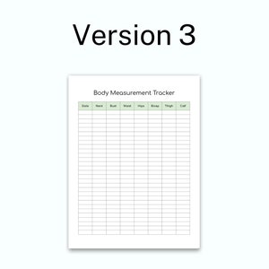 Weight Loss Tracker Printable Body Measurement Tracker, Fitness Tracker ...