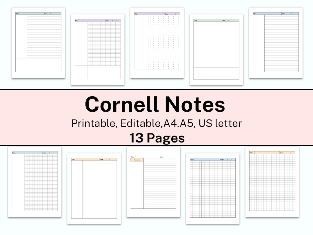 Cornell Notes Template PDF, Lecture Notes, Cornell Method Student Note ...