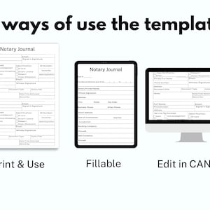 Notary Journal, Notary Business Template, Notary Gift, Notary Public ...