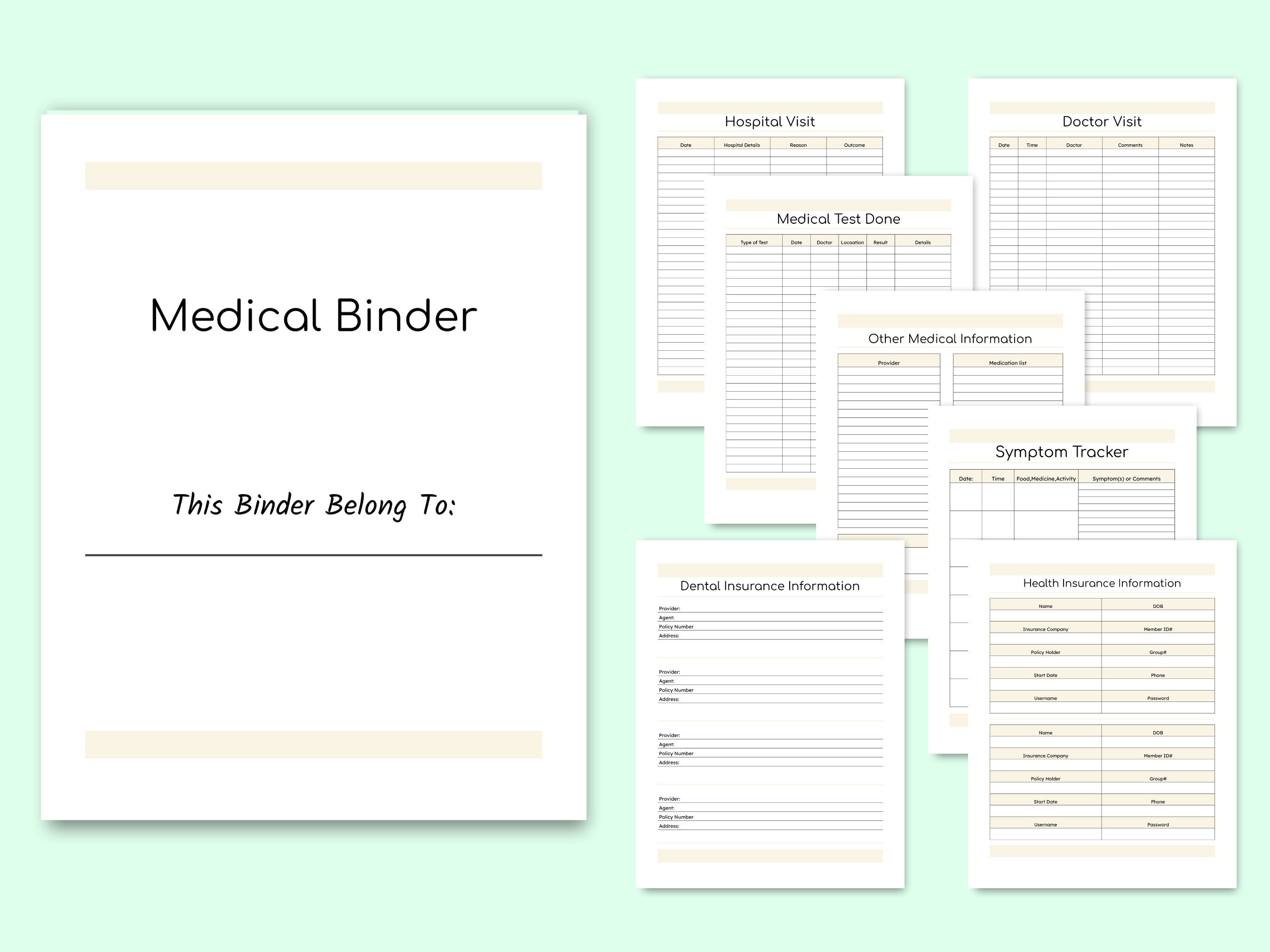 Medical Planner Binder Printable, Medical Binder, Medical Log, Medical ...