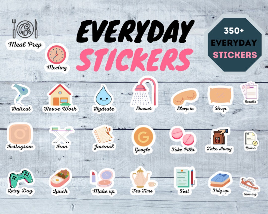 Everyday Life Digital Stickers, 350+ Digital Stickers, Daily Planner ...
