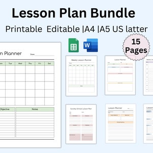 Printable Lesson Plan Template, Lesson Planner Bundle, Homeschool ...