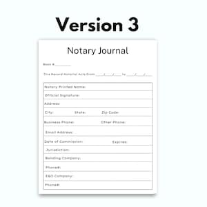 Notary Journal, Notary Business Template, Notary Gift, Notary Public ...