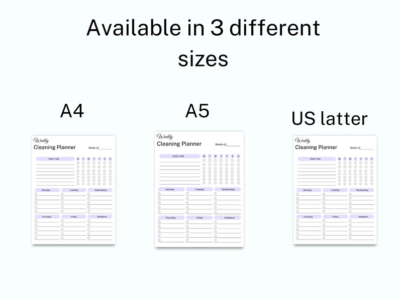 EDITABLE Cleaning Schedule Planner, Weekly Cleaning Checklist Printable ...