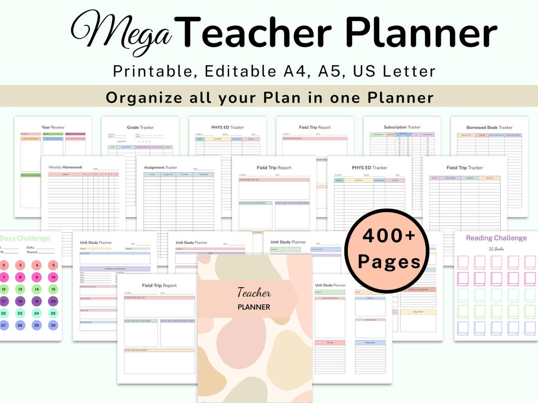 Teacher Planner 2024-2025, Spiral Teacher Planner, Lesson Plans ...