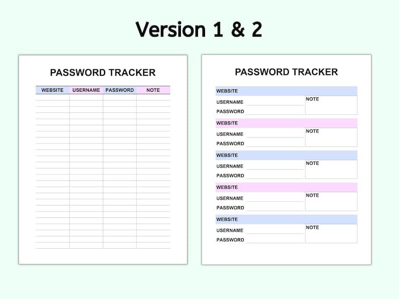 EDITABLE Password Book Tracker, Password Tracker Printable Template ...