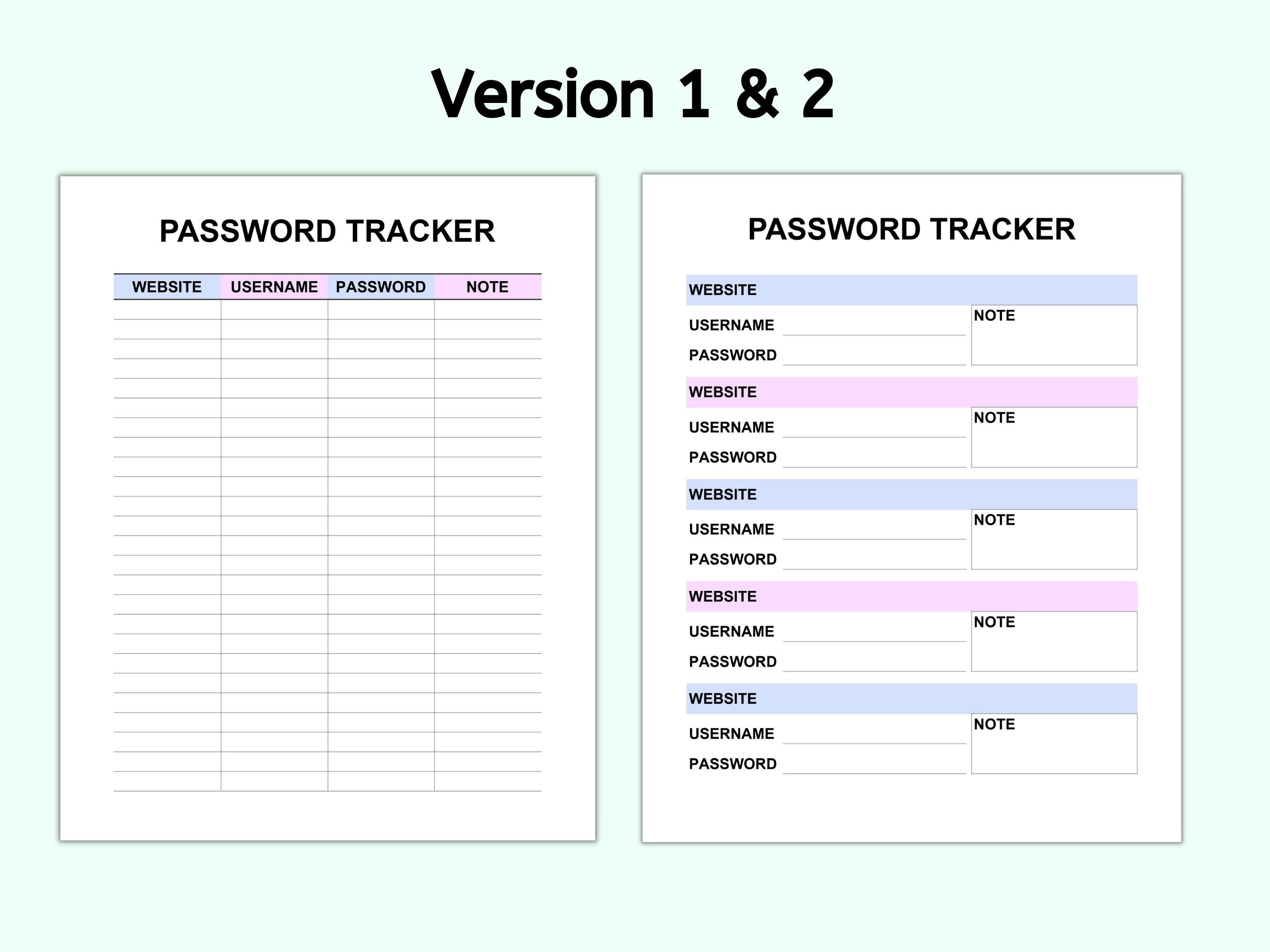 EDITABLE Password Book Tracker, Password Tracker Printable Template ...