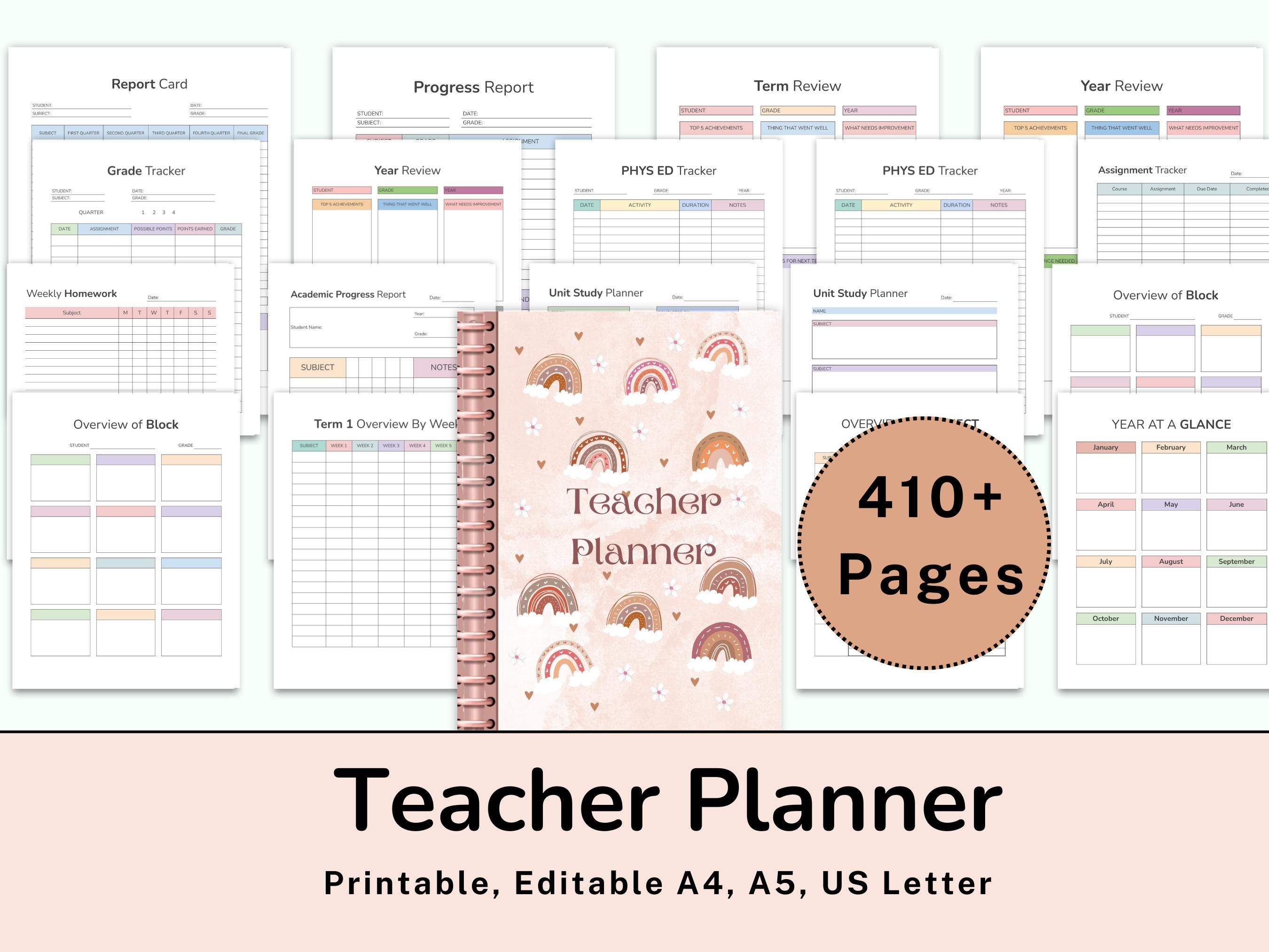 Printable Teacher Planner 2024-2025, Weekly Lesson Plans, Homeschool ...