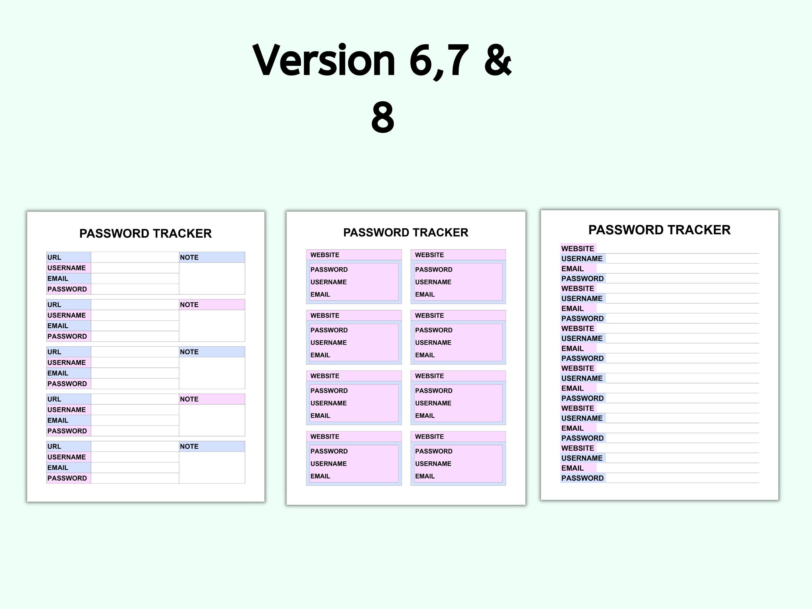 EDITABLE Password Book Tracker, Password Tracker Printable Template ...