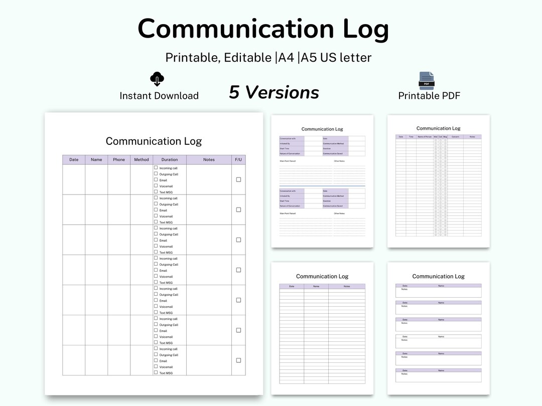 Communication Log, Parent Communication Log, Communication Book, Autism ...