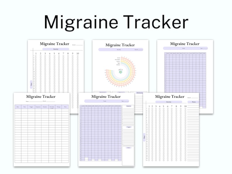 Migraine Tracker Printable, Symptom Tracker, Headache Diary, Daily ...