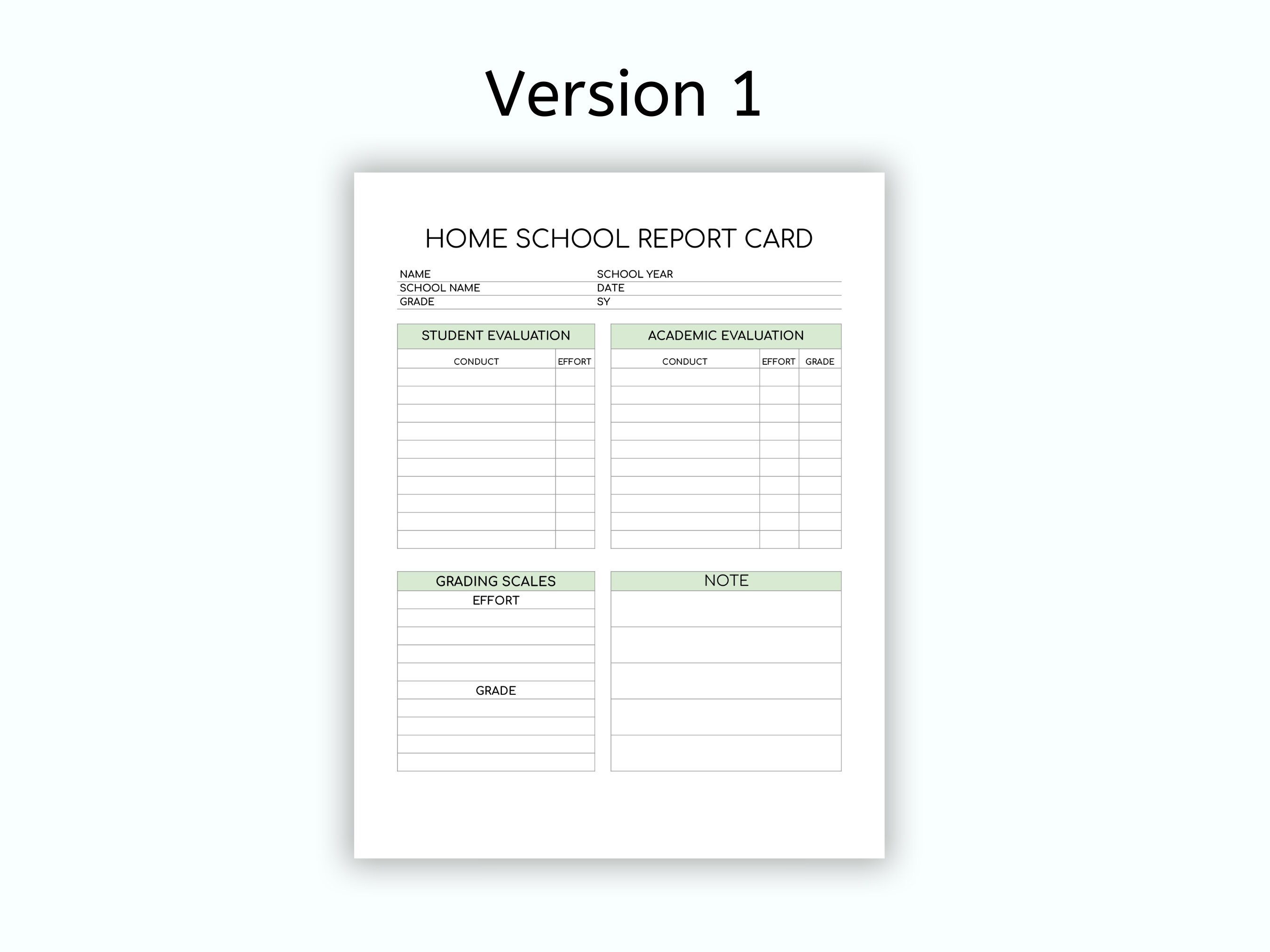 Homeschool Report Card Printable, Homeschool Planner 2024-2025, School ...