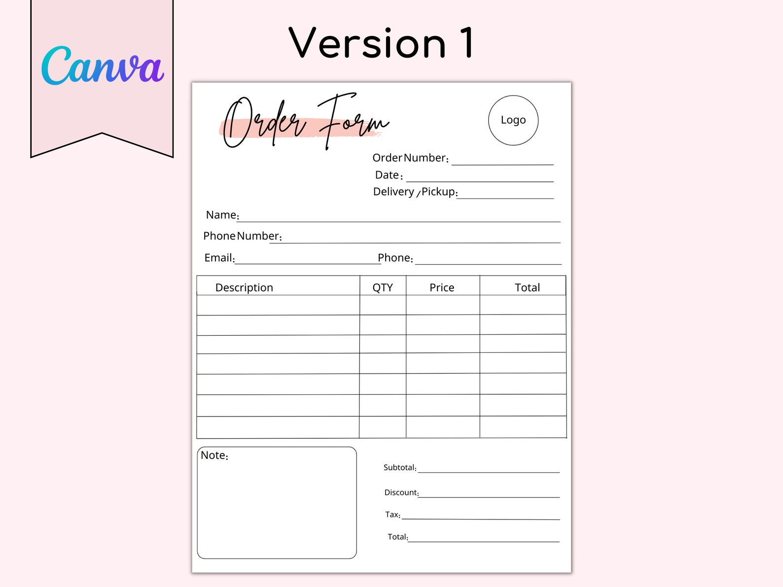 Order Form Editable, Crafters Order Form Template, Etsy Shop Craft ...