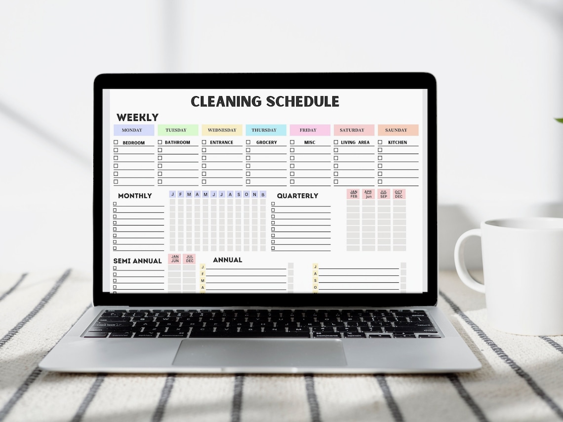 Flylady Printable Schedule, Editable Cleaning Schedule, Quarterly Check ...