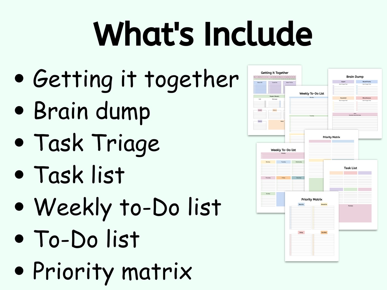 PRINTABLE Brain Dump Template, Thoughts Organizer, Brain Dump Journal ...