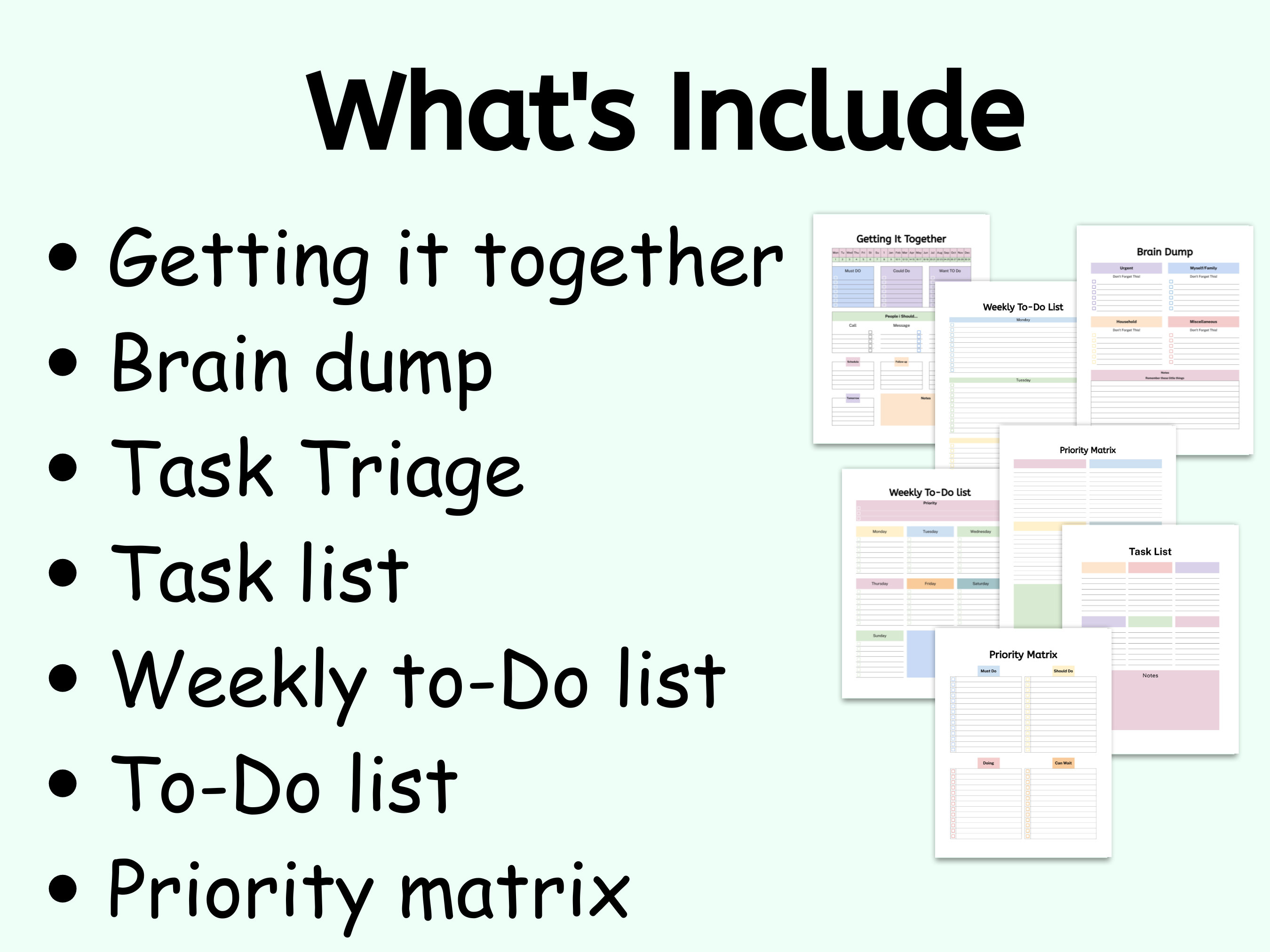 PRINTABLE Brain Dump Template, Thoughts Organizer, Brain Dump Journal ...