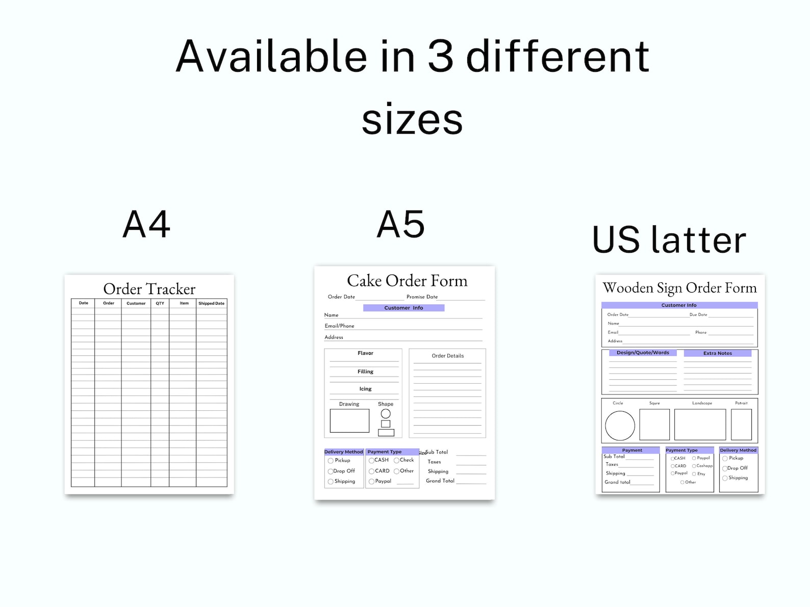 Crafters Business Order Form Templates Bundle, Small Business Order ...