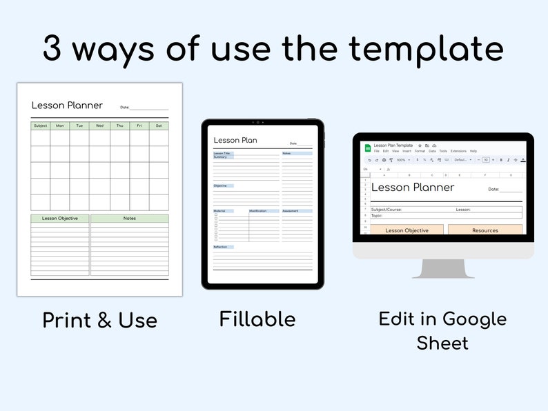 Printable Lesson Plan Template, Lesson Planner Bundle, Homeschool ...
