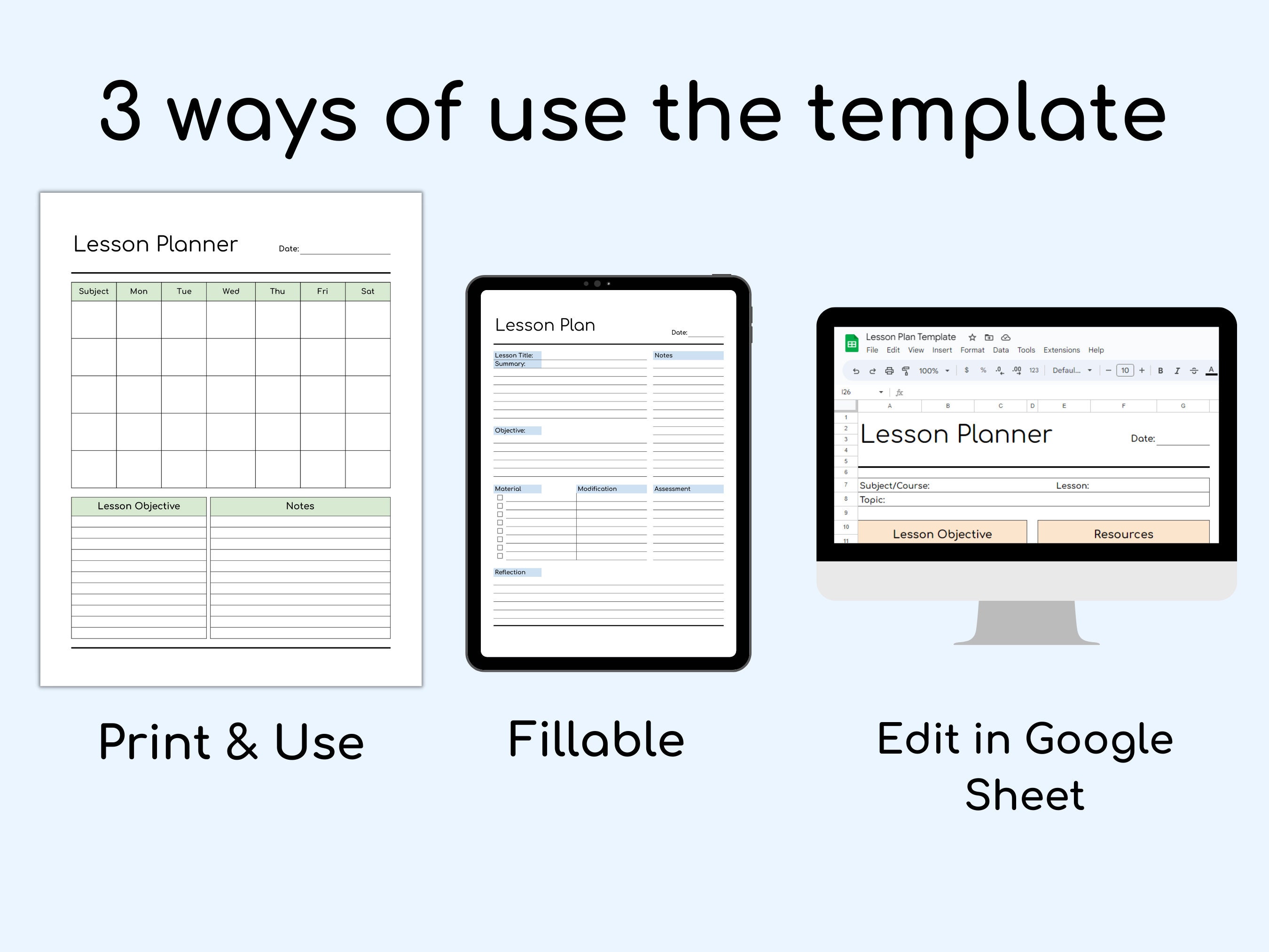 Printable Lesson Plan Template, Lesson Planner Bundle, Homeschool ...