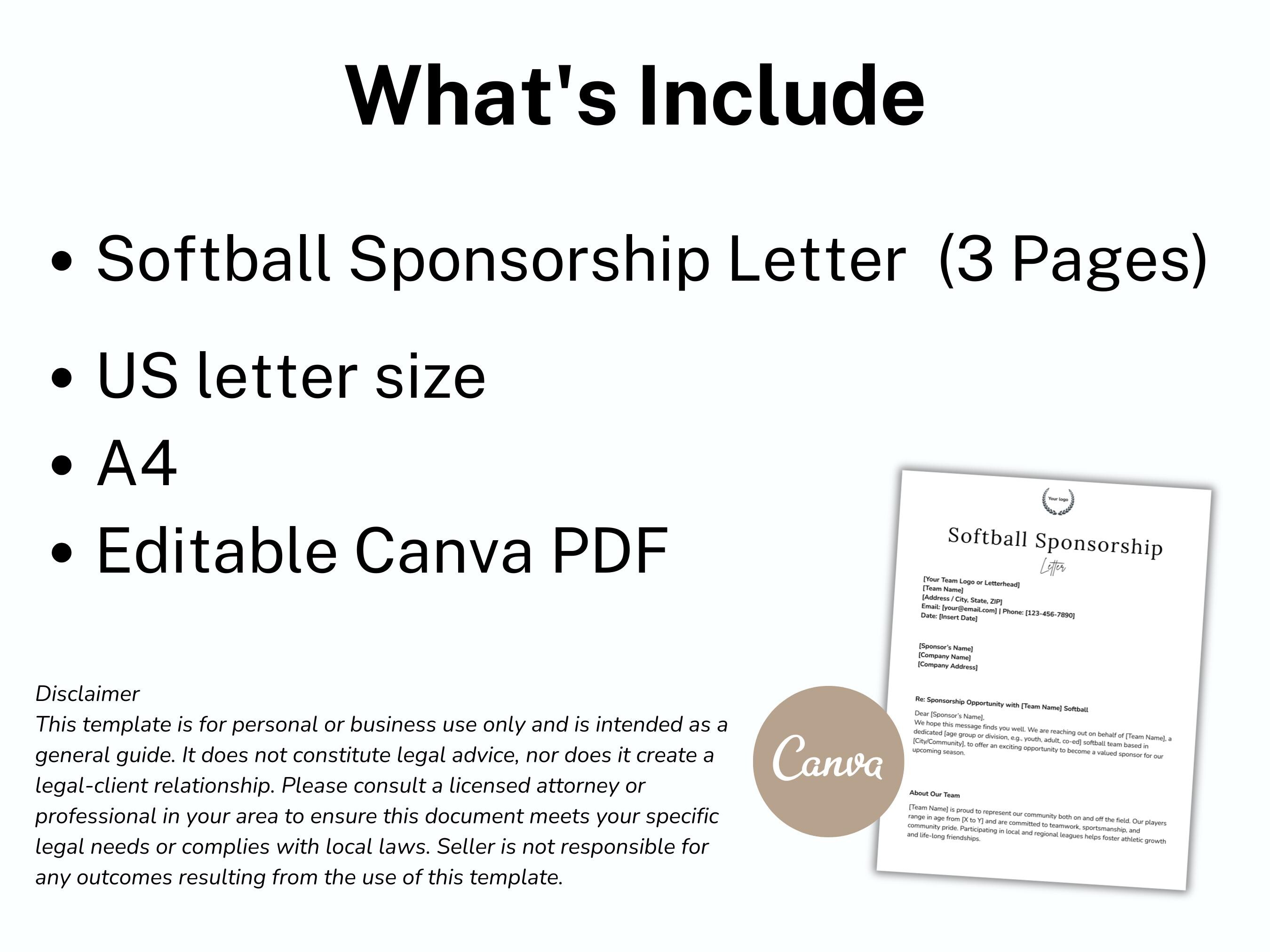 Softball Sponsorship Letter Template, Sponsorship Proposal, Sponsorship ...