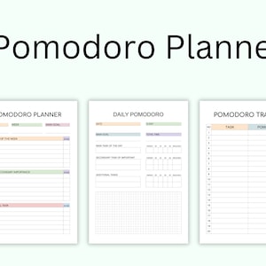 POMODORO Planner, Editable Productivity Planner A4,A5 PDF, Student ...