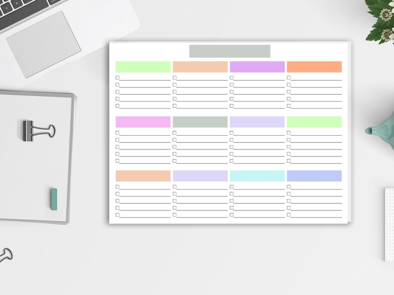 Master Task List Printable, Blank Checklist Template, Master to Do List ...