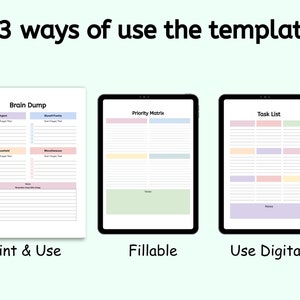 PRINTABLE Brain Dump Template, Thoughts Organizer, Brain Dump Journal ...