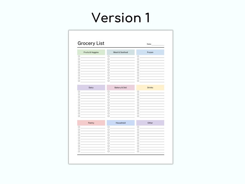 Master GROCERY List Printable Template, Simple Grocery Shopping List ...