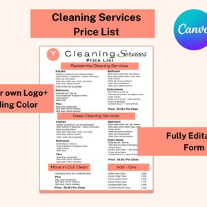 Cleaning Services Contract Bundle, Deep Cleaning Service Checklist ...