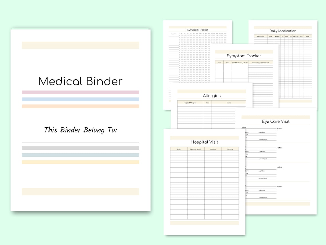 Medical Log, Medical Binder, Medical Planner Printable, Medical History ...