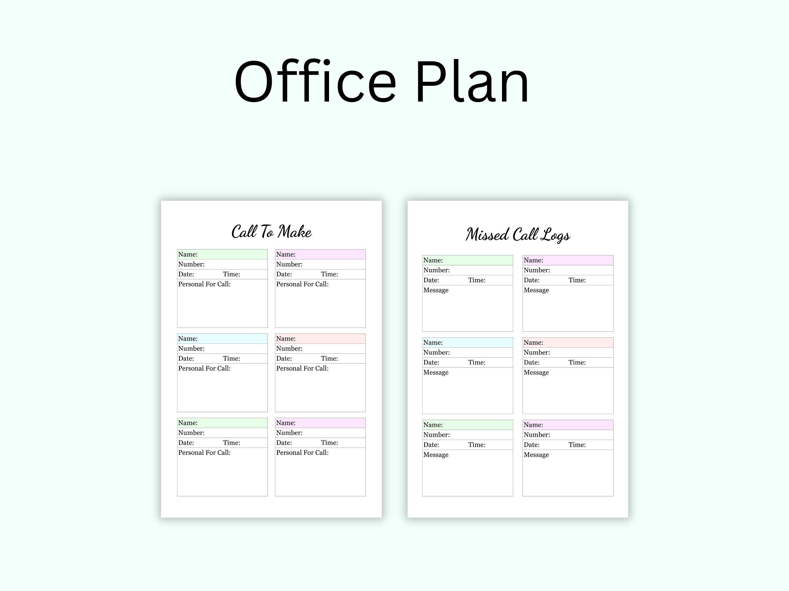 Editable Office Task Planner Bundle, Printable Work Schedule Planner ...