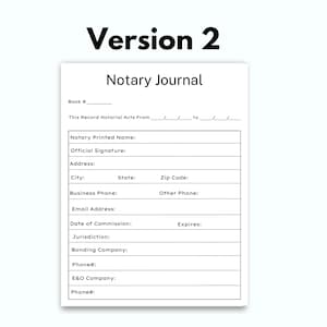 Notary Journal, Notary Business Template, Notary Gift, Notary Public ...