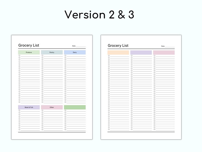 Master GROCERY List Printable Template, Simple Grocery Shopping List ...