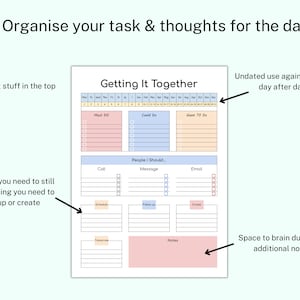 Editable to Do Brain Dump Planner, ADHD Daily Weekly Goals Planner, To ...