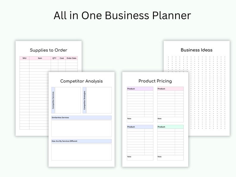 Printable Small Business Daily Planner, Craft Show Templates Bundle ...