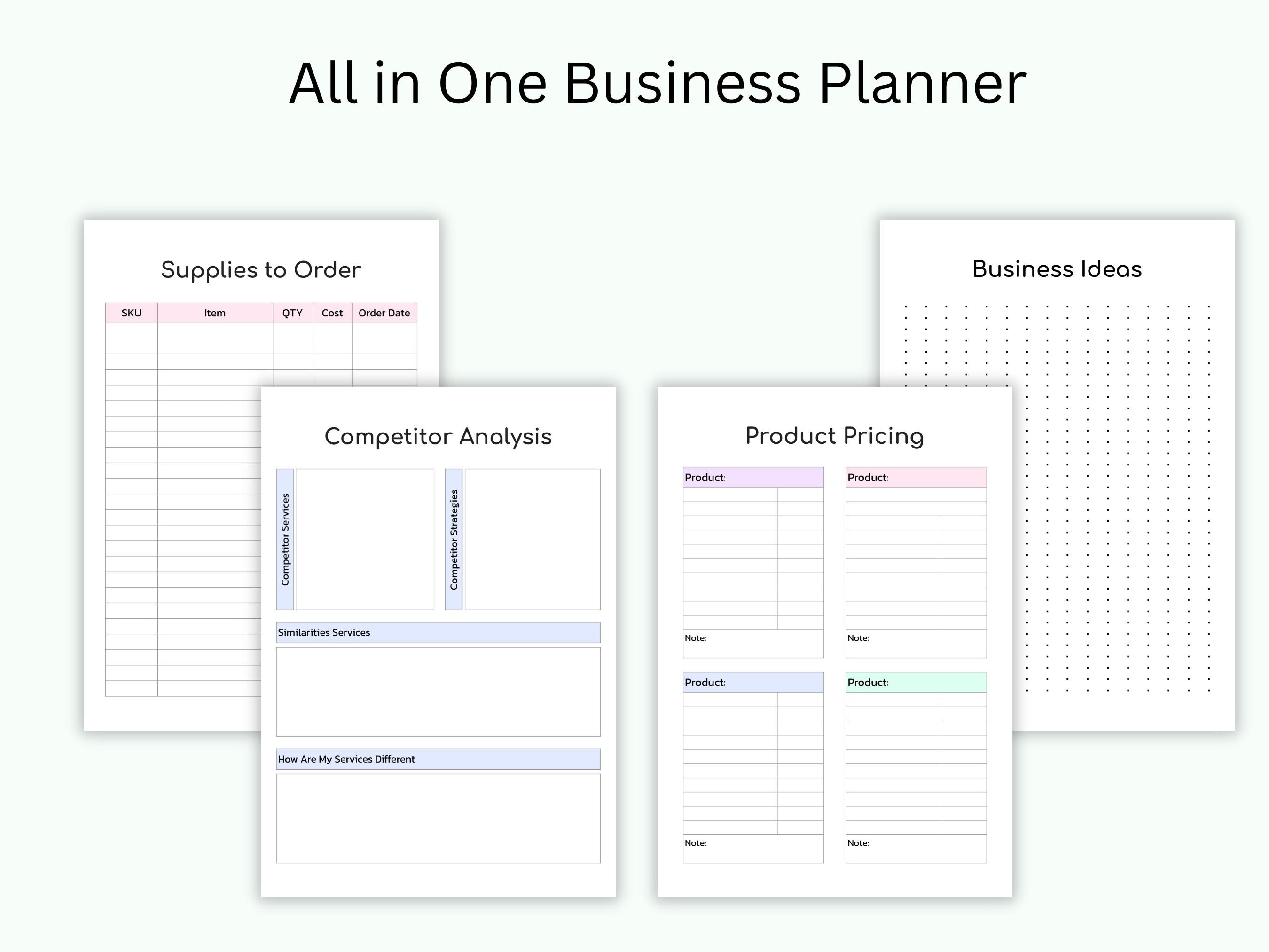 Printable Small Business Daily Planner, Craft Show Templates Bundle ...