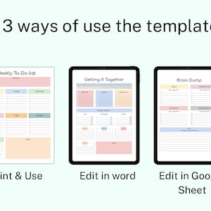 Editable to Do Brain Dump Planner, ADHD Daily Weekly Goals Planner, To ...