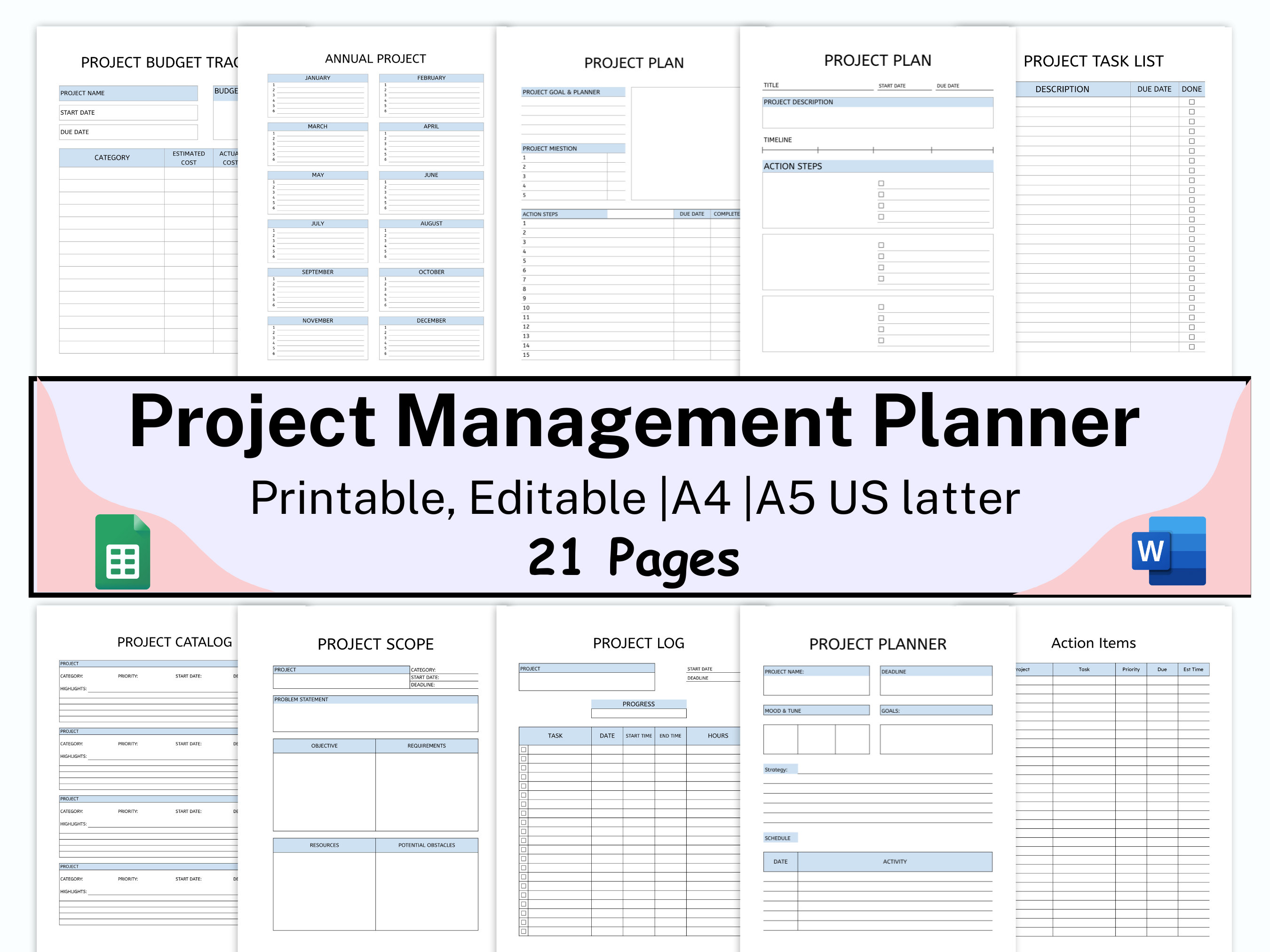 Project Planner Templates Printable, Crochet Project Management ...